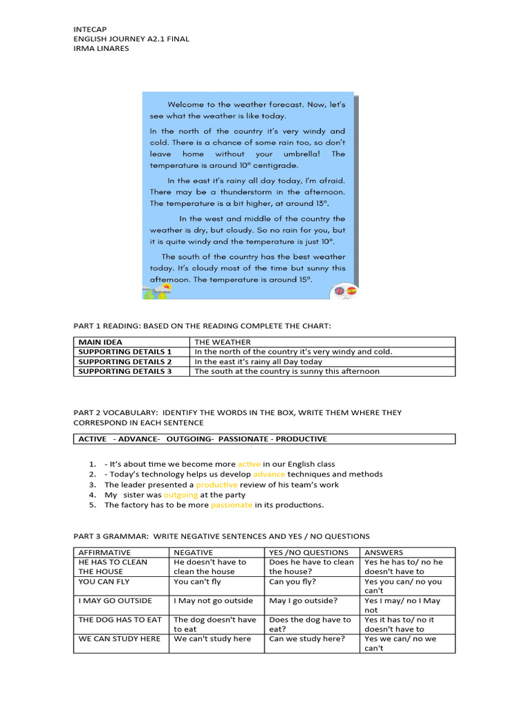 English Journey A2.1 Final-1 | PDF