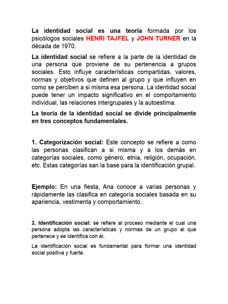 La Identidad Social | PDF | Conformidad | Psicología Social
