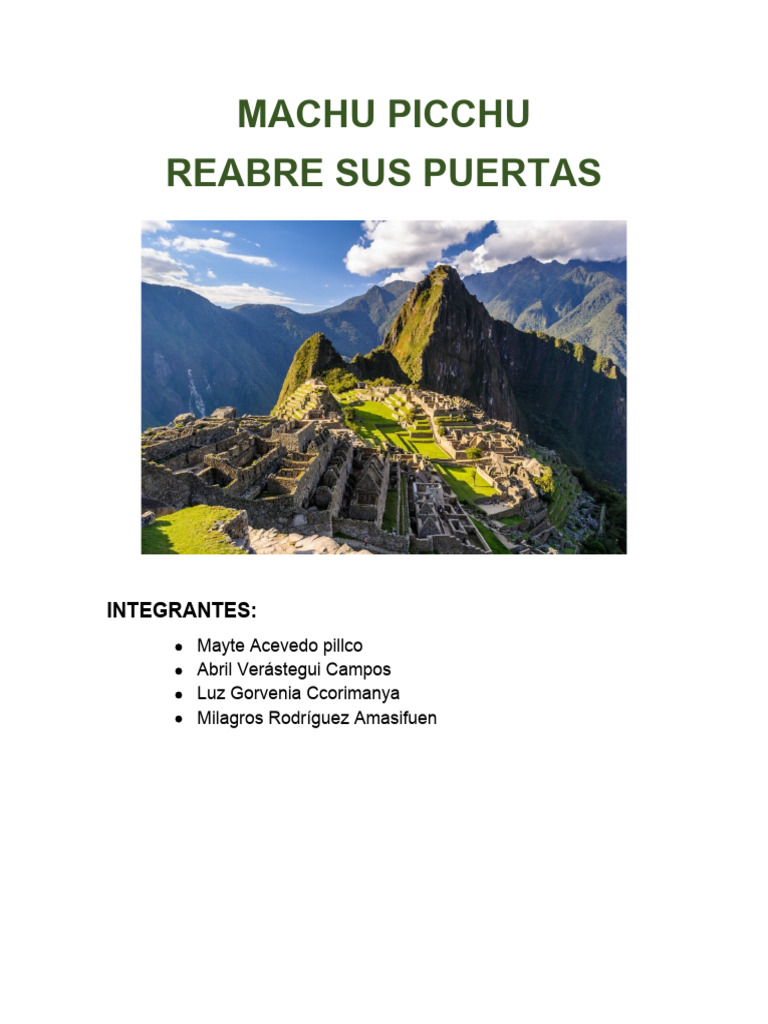 Machu Picchu | PDF