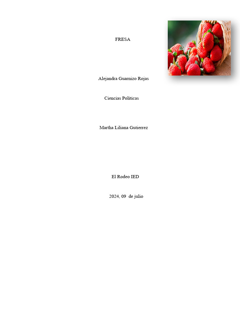 Beneficios y Cultivo de la Fresa | PDF | Fruta