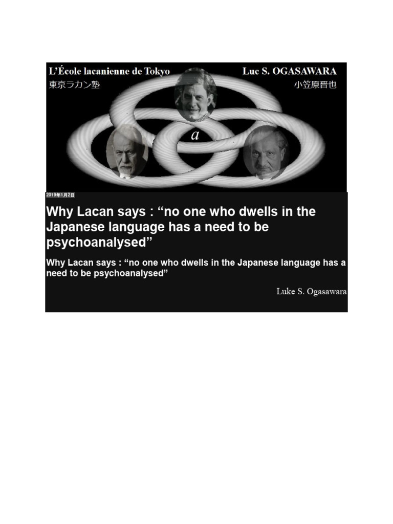 Lacan On Japanese Language | PDF | Kanji | Jacques Lacan