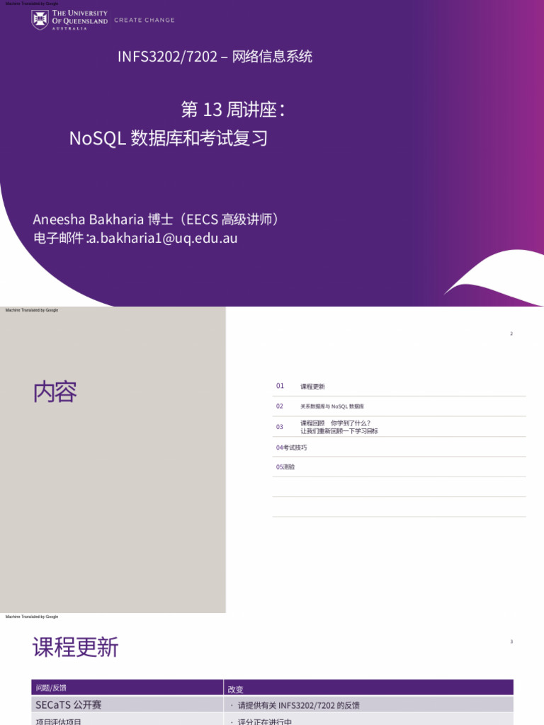 INFS3202 7202 Week13 | PDF