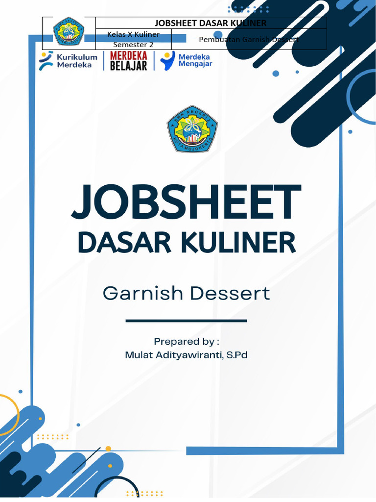 Jobsheet Garnish Dessert | PDF