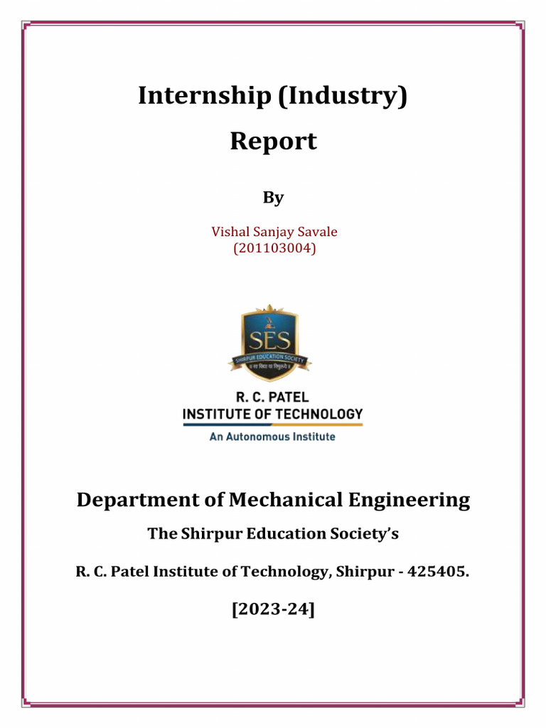 Vishal Savale Report | PDF Vishal Savale Report | PDF