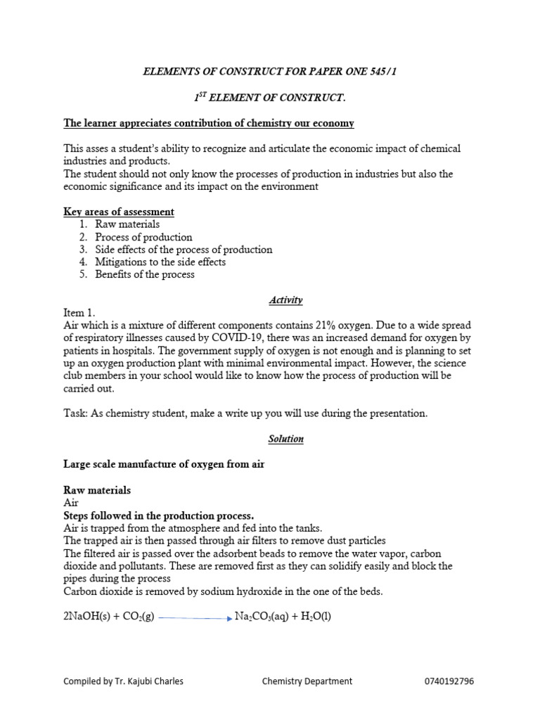 CHEMISTRY 545-1 ELEMENTS OF CONSTRUCT | Download Free PDF | Wash ...