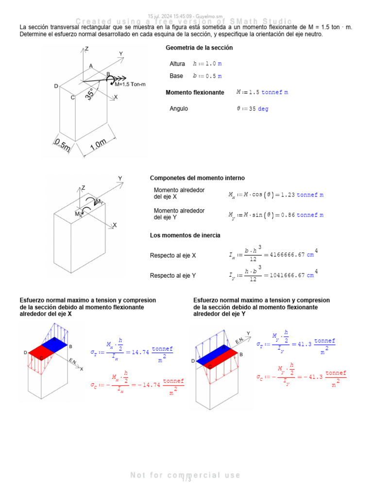 Ejercicio Flexión | PDF | Geometría euclidiana | Ingeniería mecánica