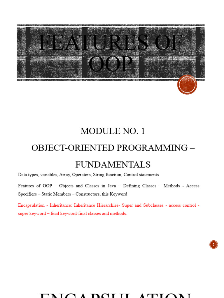 3. Features of OOPS | Download Free PDF | Class (Computer Programming) | Method (Computer ...