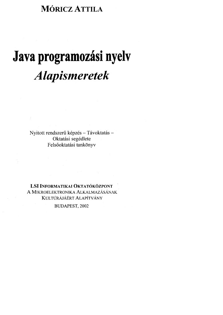 JAVA Programozási Nyelv | PDF