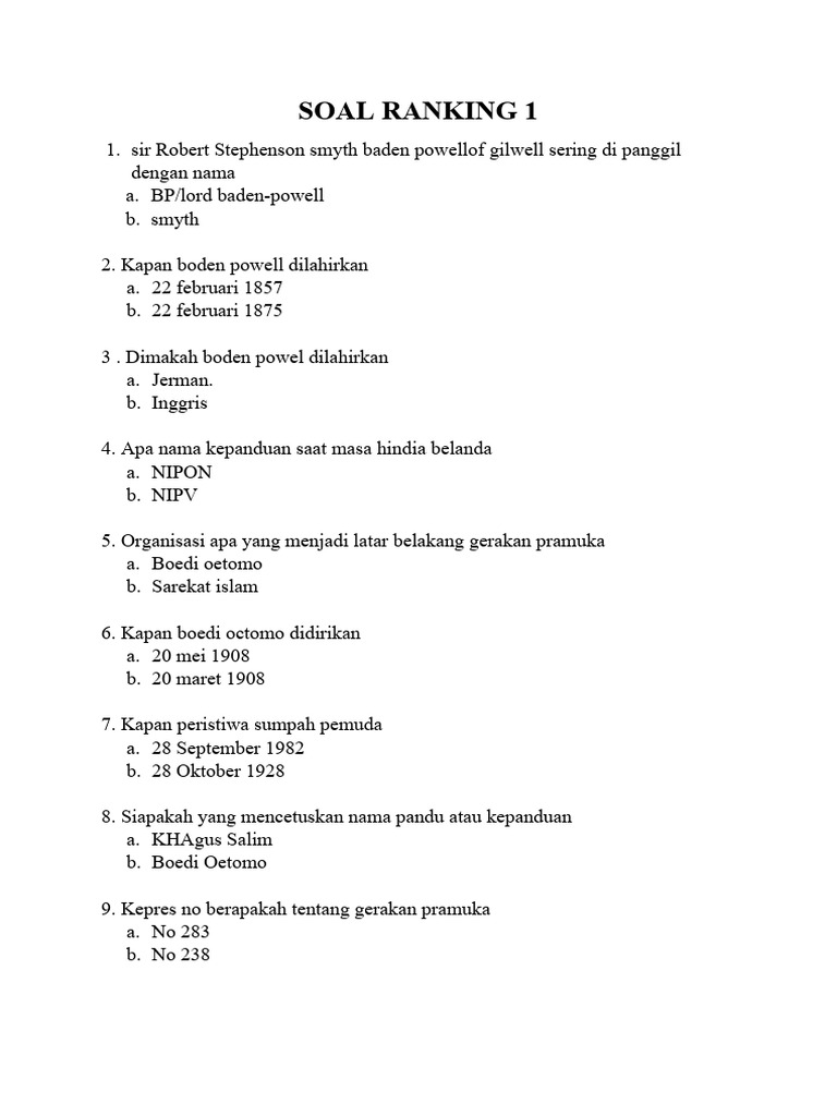 Soal Ranking 1 | PDF
