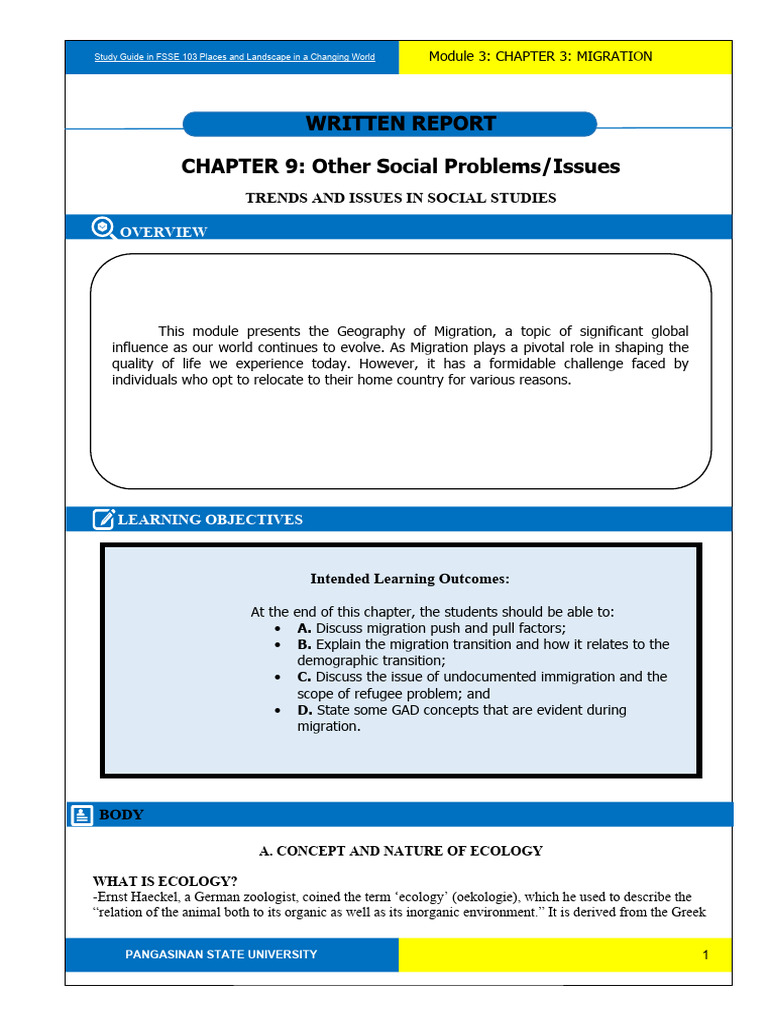 Written Report Chapter 9 | PDF | Malnutrition | Ecology
