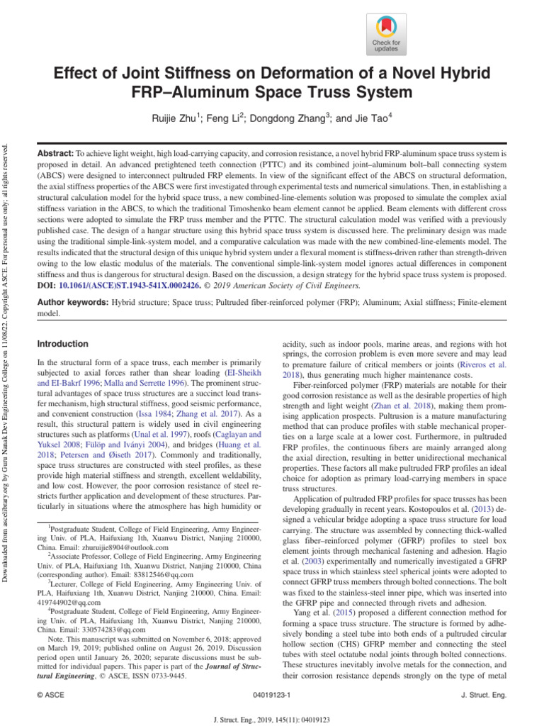 Effect of Joint Stiffness | PDF | Young's Modulus | Strength Of Materials