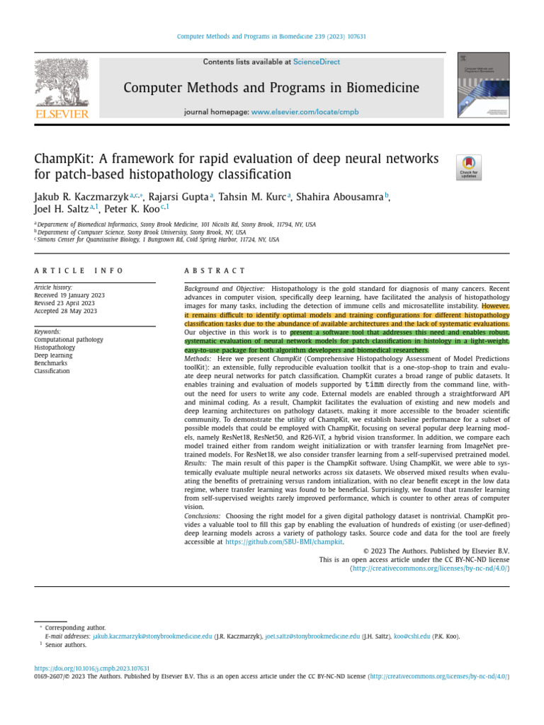 Deep Learning Toolkit for Pathology | PDF | Deep Learning | Artificial ...