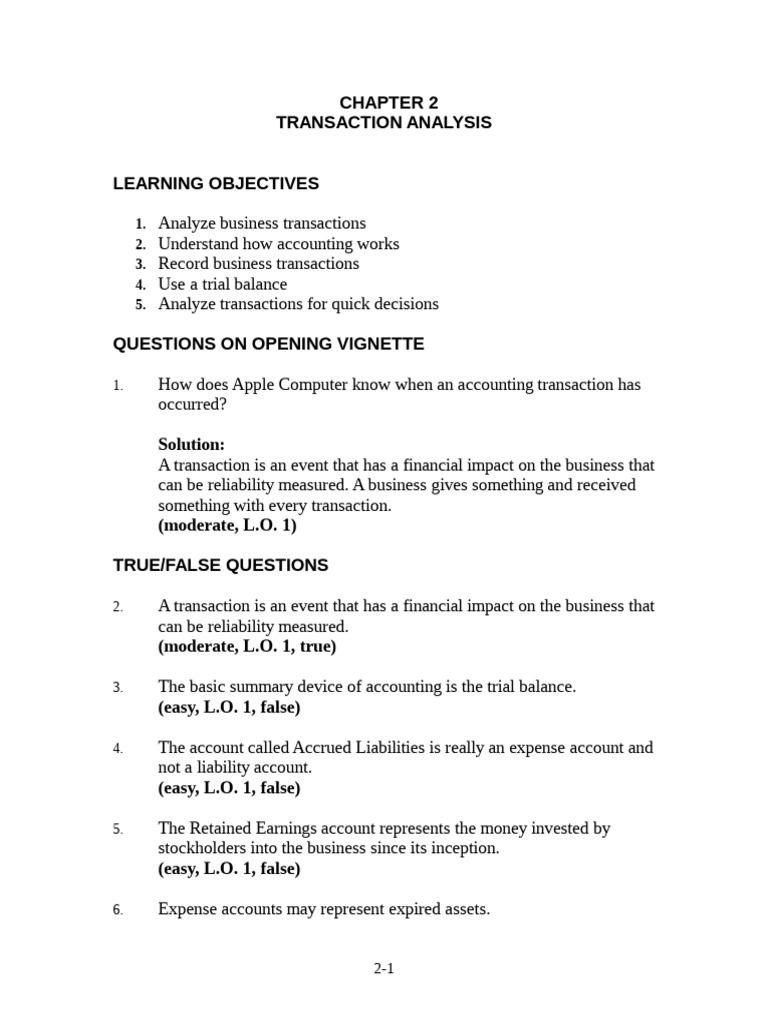 Business Transaction Analysis Guide | PDF | Debits And Credits | Equity ...