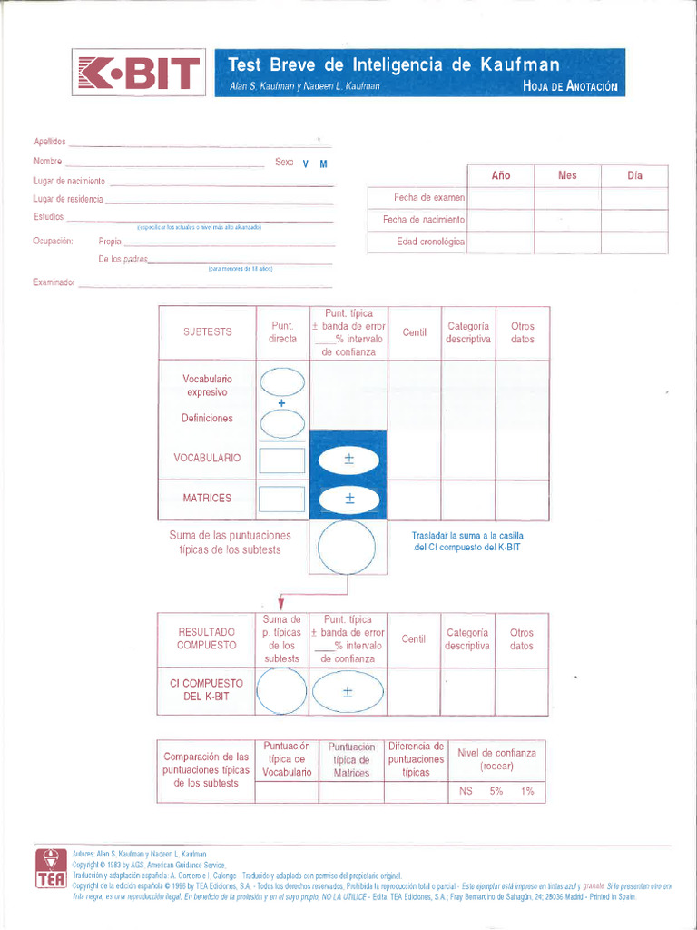 K Bit Hoja de Anotacion | PDF