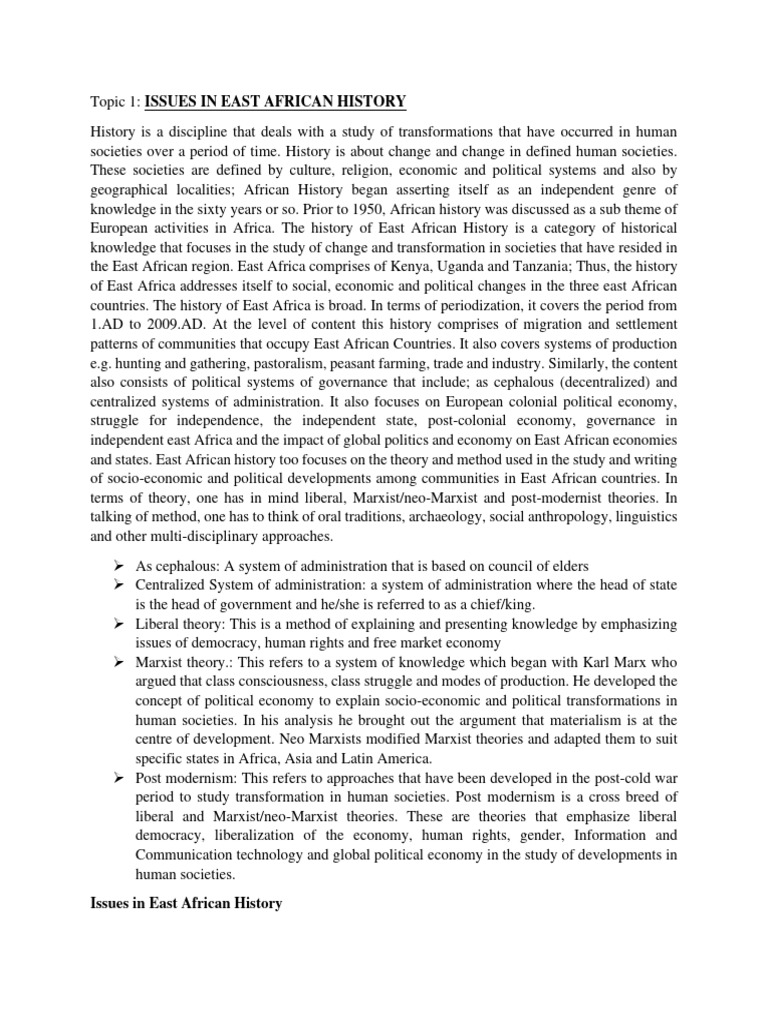 EHIS 322 - East African History | PDF | East Africa | Kenya