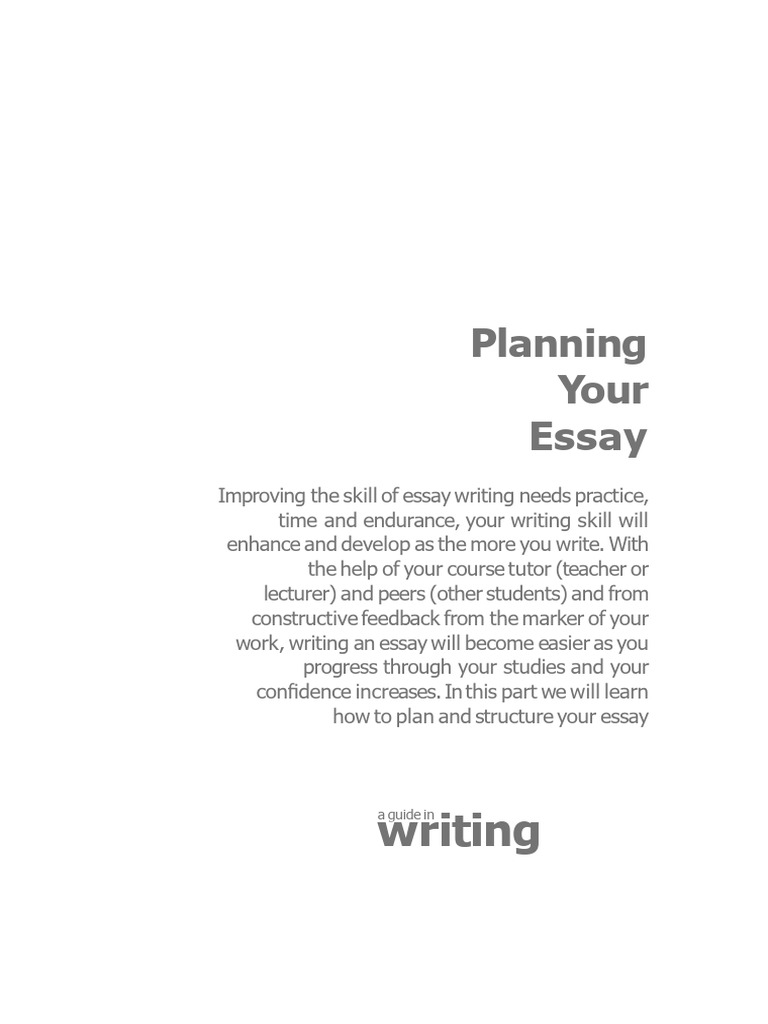 Planning Your Essay | PDF | Essays | Paragraph