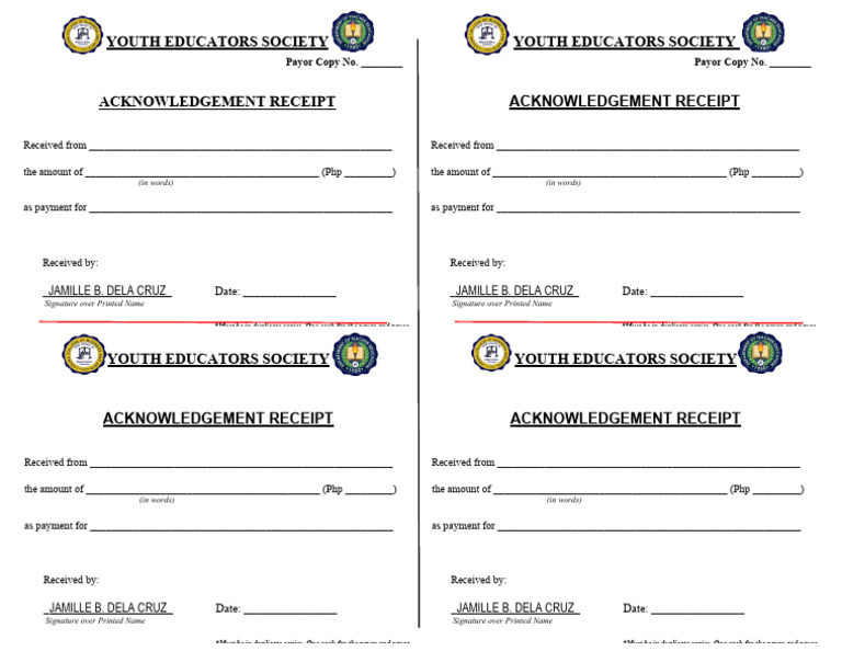 With Name Lcba - Acknowledgement Receipt Org To Org Only | PDF ...
