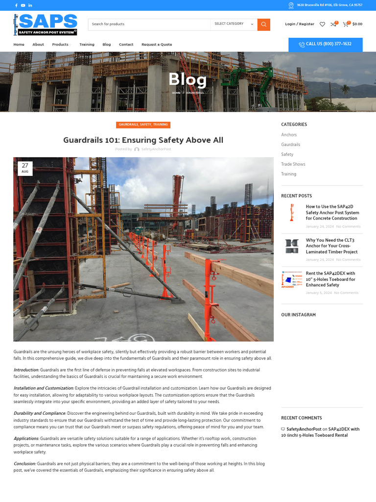 Guardrails 101 - Ensuring Safety Above All - Safety Anchor Post System ...