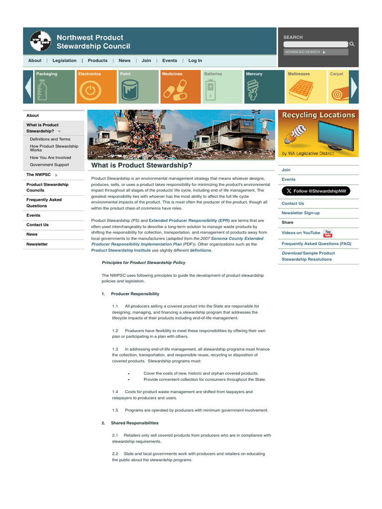 What is Product Stewardship? | Northwest Product Stewardship Council ...
