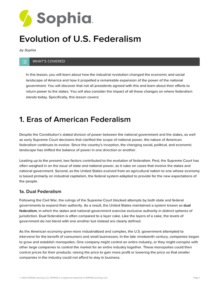 Evolution of Us Federalism | PDF | Same Sex Marriage In The United ...