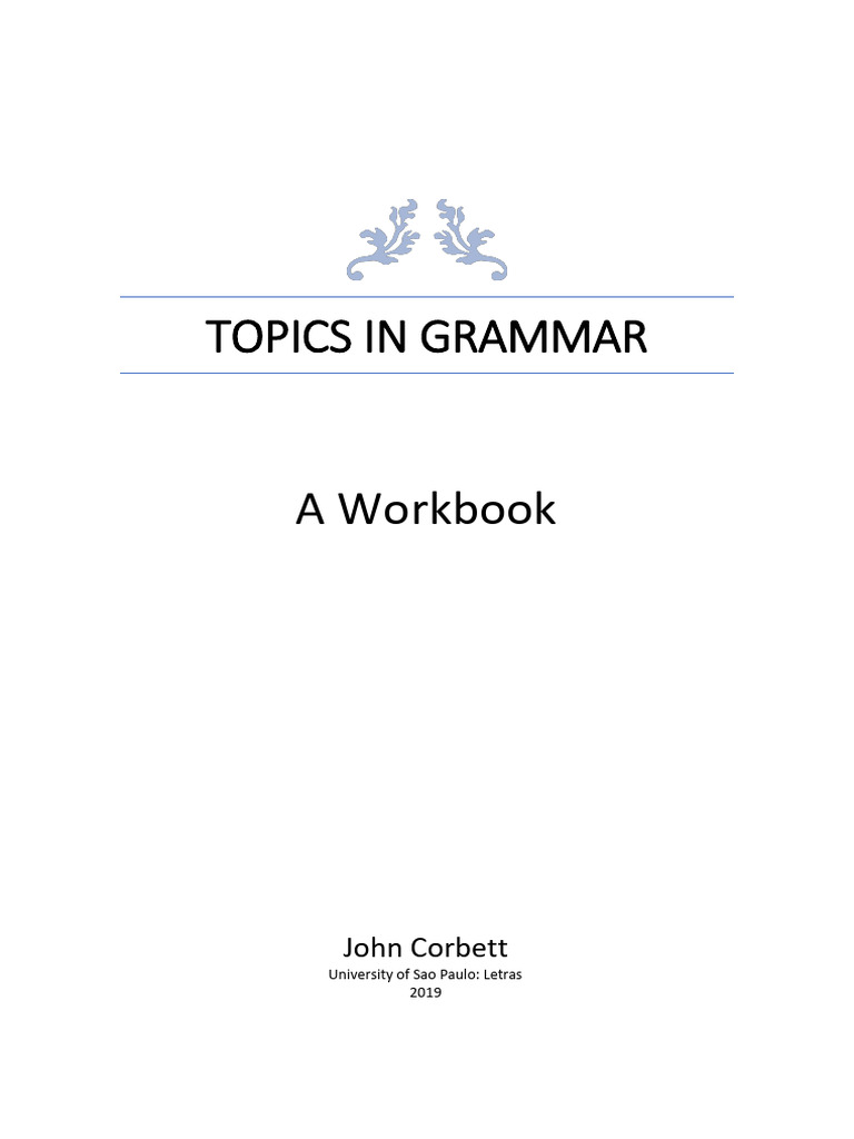 Topics in Grammar Workbook Corrected | PDF | Grammatical Number ...