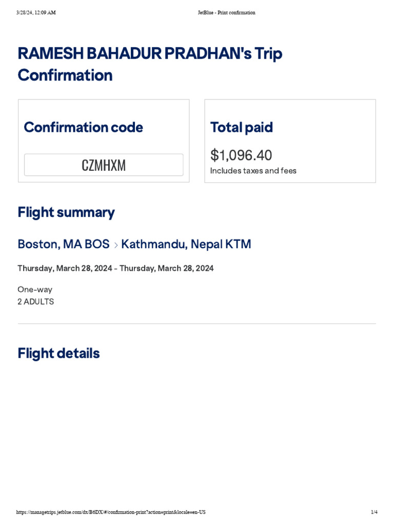 JetBlue - Print Confirmation | PDF | Airbus | Jet Aircraft