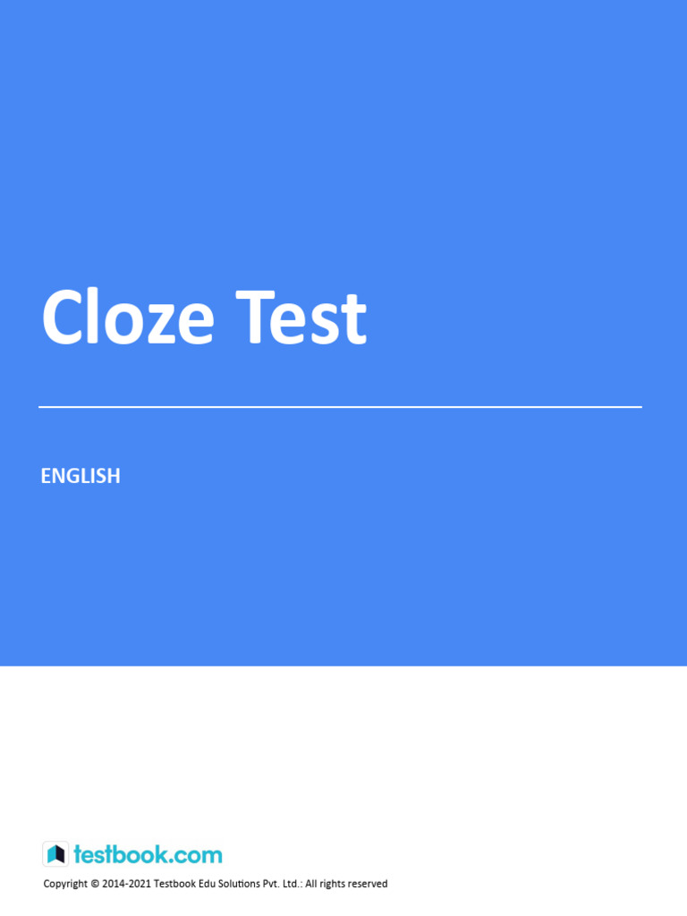 Cloze Test - Study Notes | PDF | Verb | Grammatical Tense