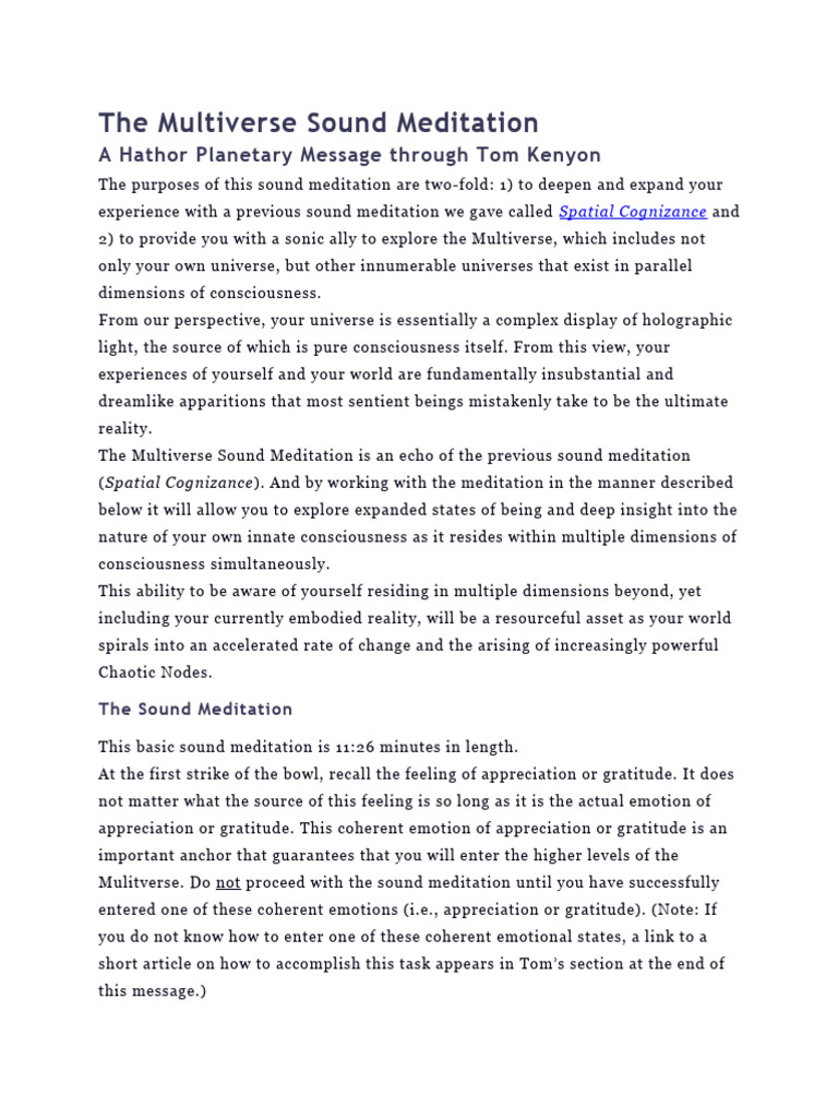 The Multiverse Sound | PDF | Meditation | Universe