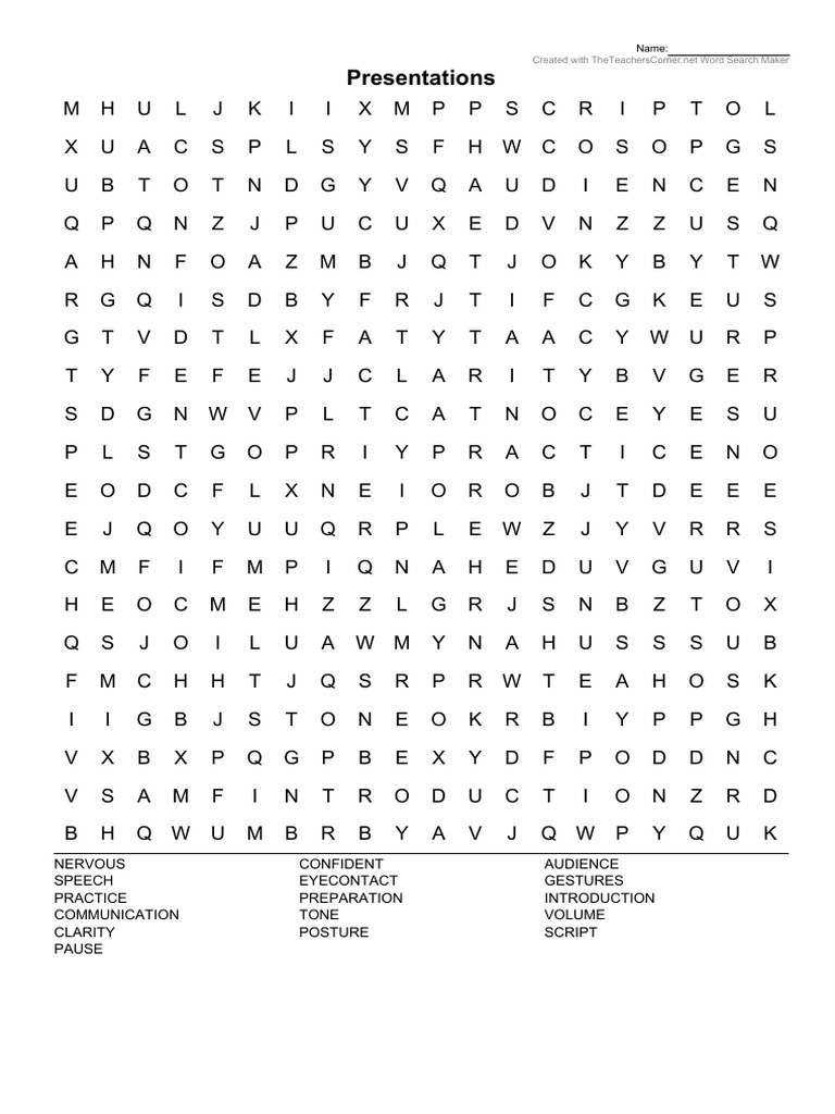 Public Speaking Word Search Puzzle | PDF | Human Communication ...