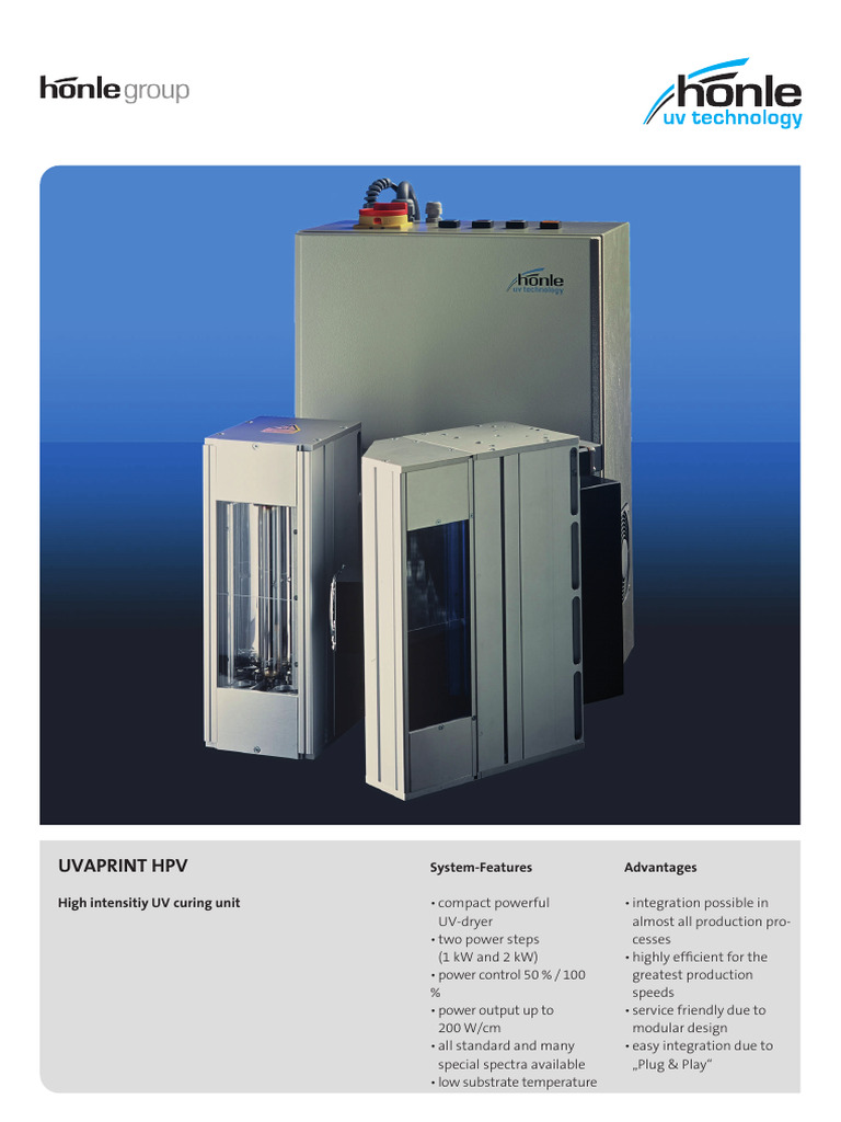 Uv Curing System Uvaprint HPV | PDF | Ultraviolet | Electromagnetic ...