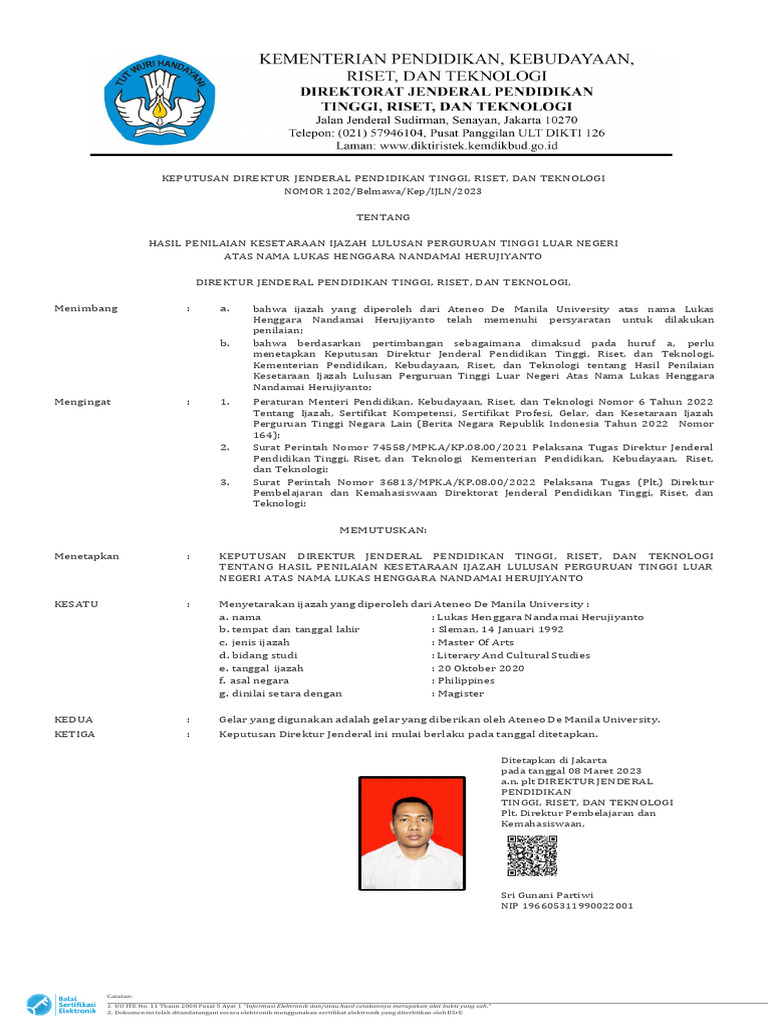 Penyetaraan Ijazah S2-MA | PDF