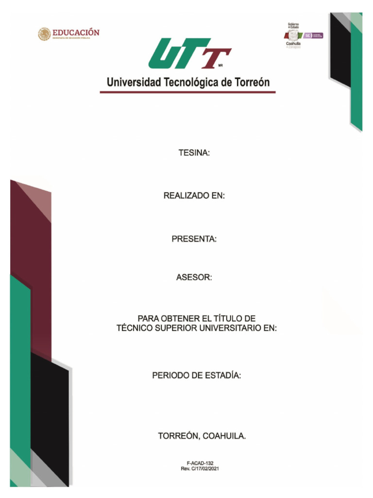 Carátula Tesina TSU | PDF