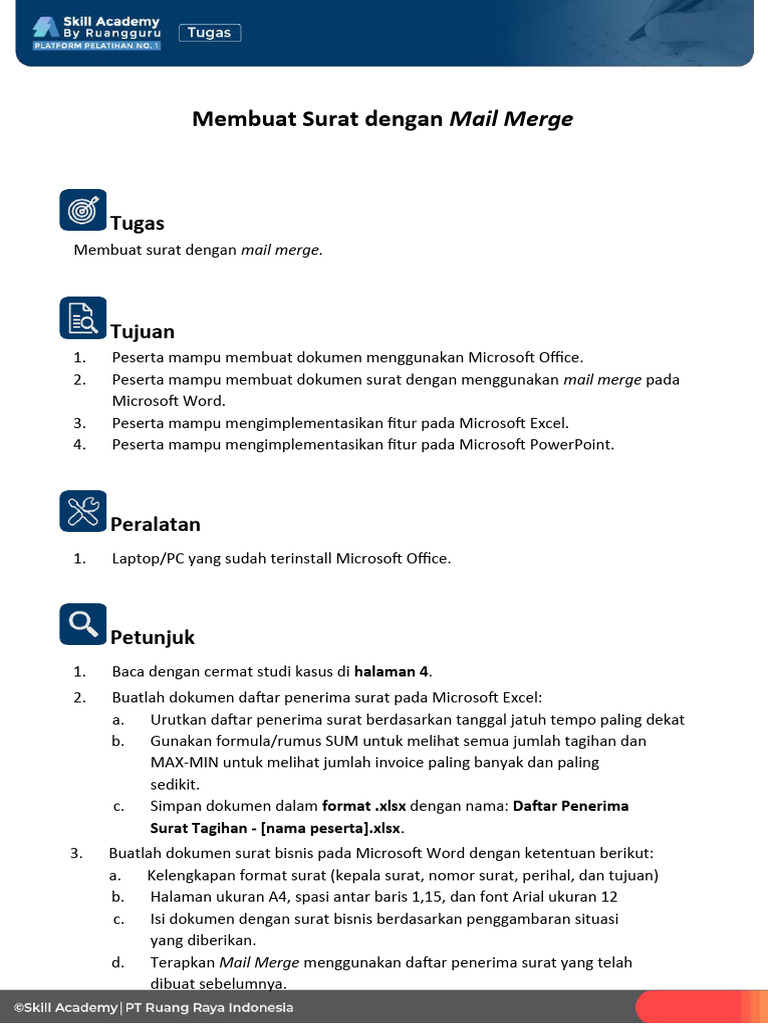 Membuat Surat Dengan Mail Merge - [Nama] | PDF