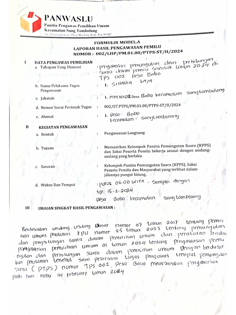 TPS 002 - Desa Babo | PDF