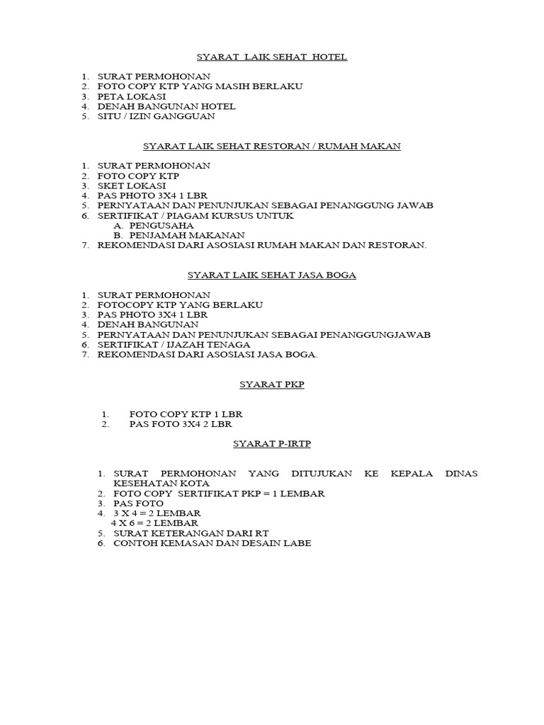 Syarat Laik Sehat Ttu &TPM | PDF