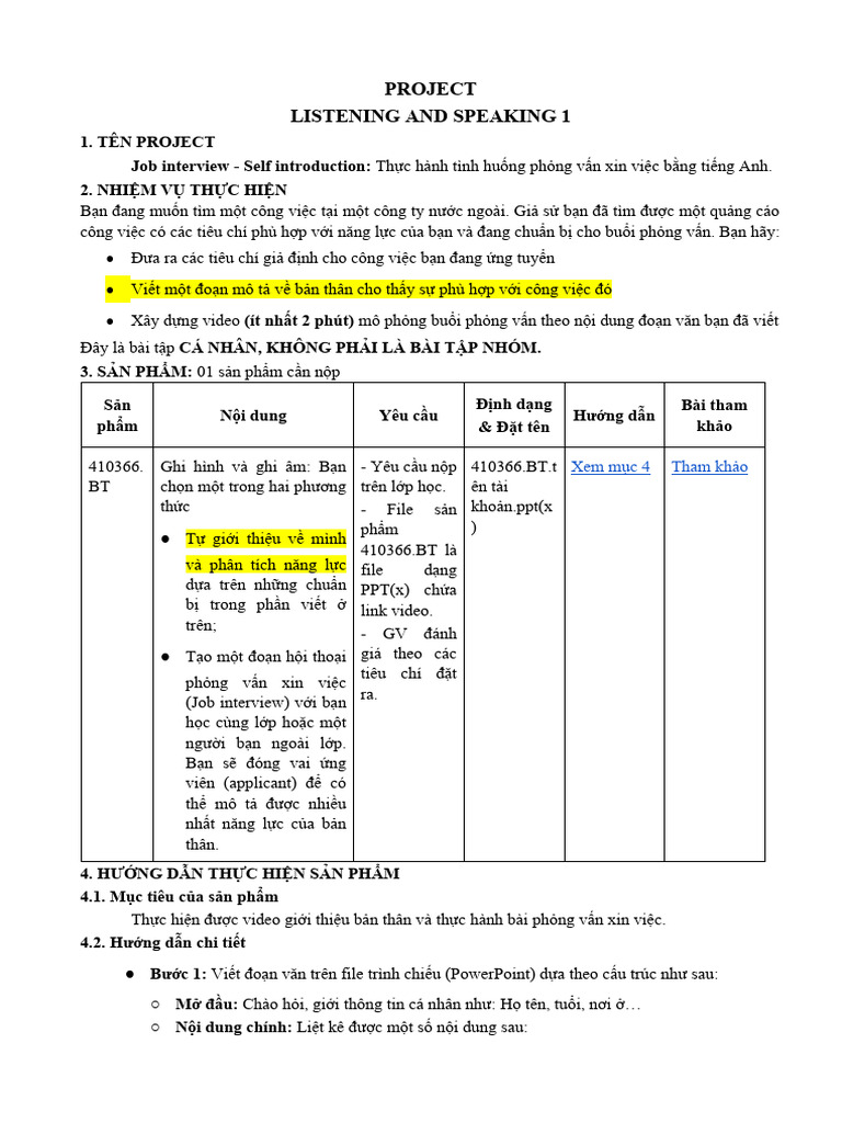 Project Listening & Speaking | PDF