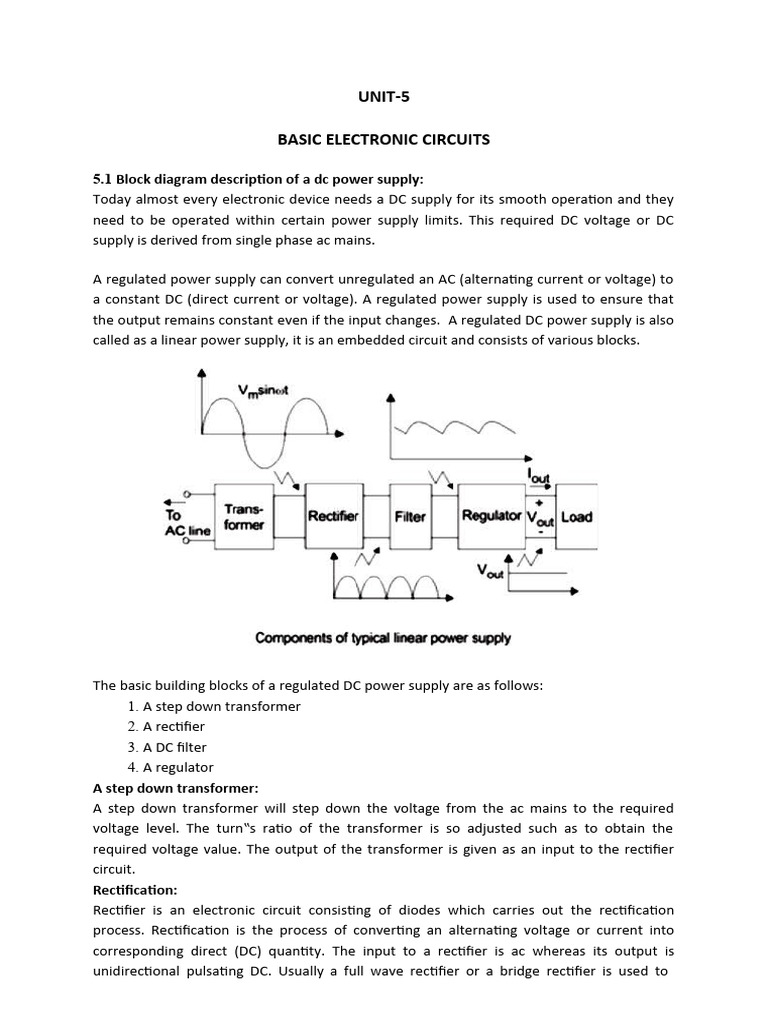 Modified BEEE - Unit-5 | PDF | Rectifier | Capacitor