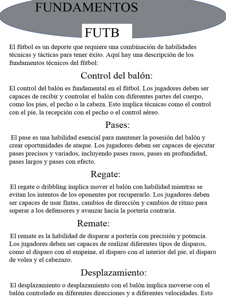 Fundamentos Del Futbol | PDF