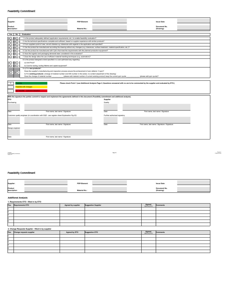 E-014-Feasibility Commitment Version 10 EN 8 | PDF | Specification (Technical Standard ...
