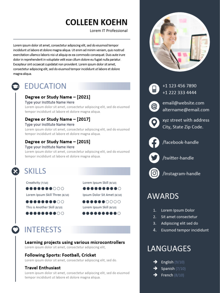 IT-professional-fresher-resume-template | PDF