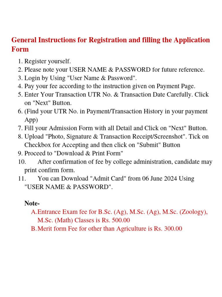 Application Registration Instructions | PDF