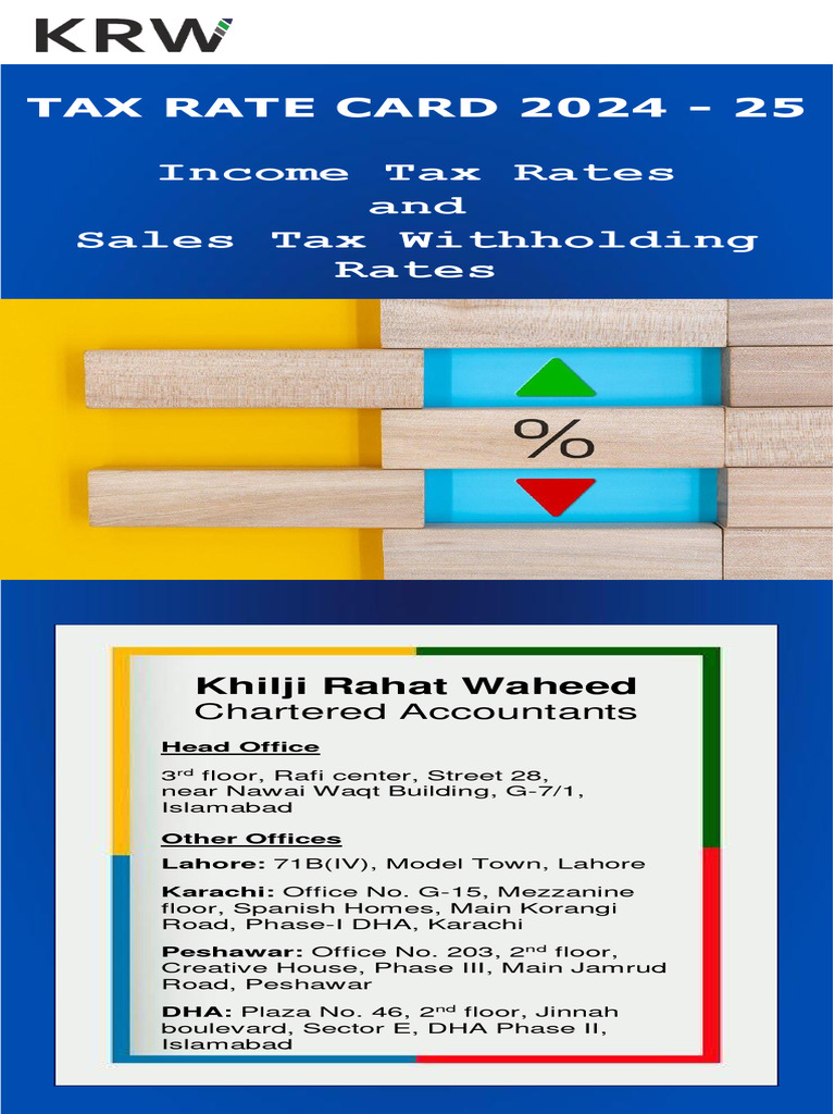 TAX Rates Card-2024-2025 | PDF | Taxes | Capital Gains Tax