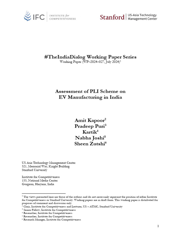 PLI Scheme Impact on India's EV Sector | PDF | Electric Vehicle | Input ...