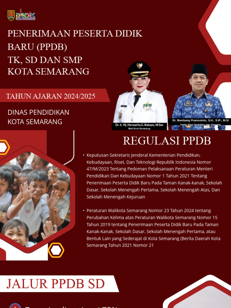 PPT Sosialisasi PPDB Kota SMG 2024 | PDF