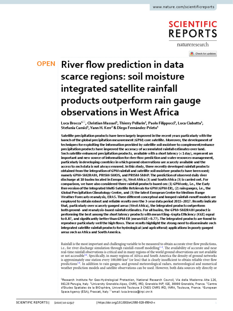 River Flow Prediction in Data Scarce Regions: Soil Moisture Integrated ...
