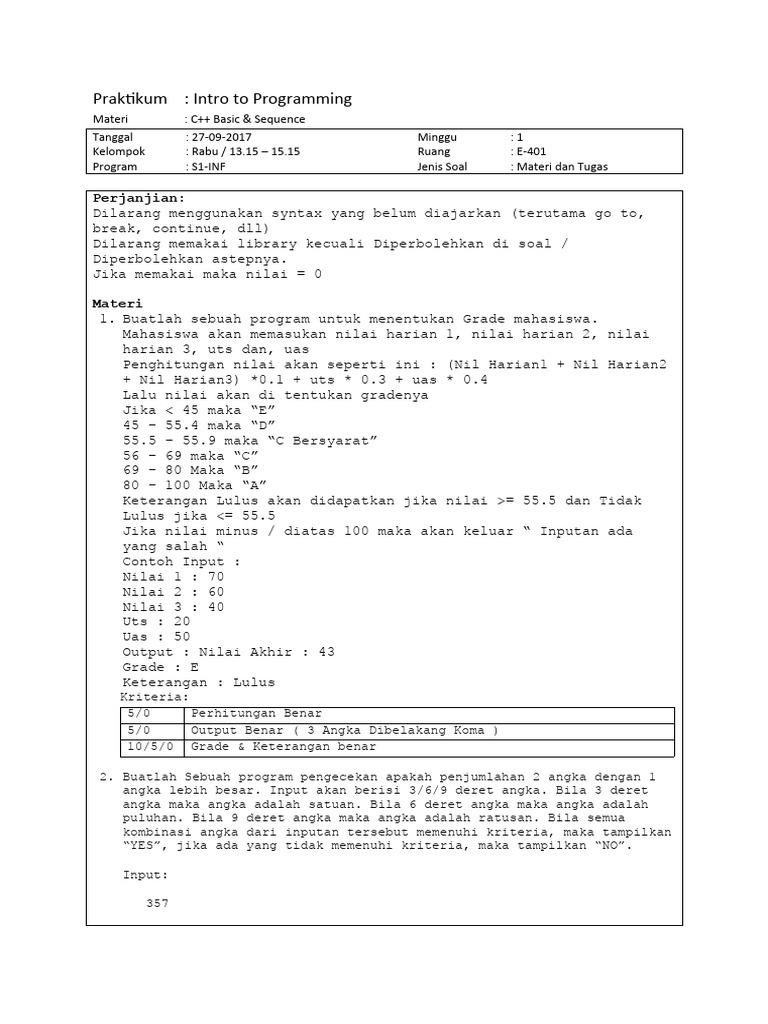 Minggu 2 ITP S1 | PDF