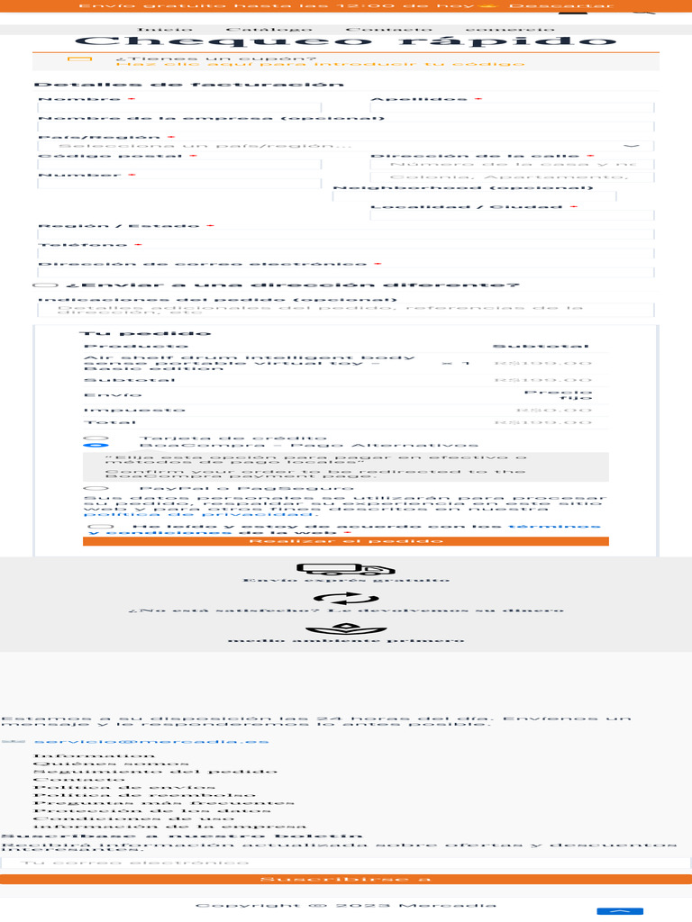 Chequeo Rápido - Shop-Mercadia | PDF