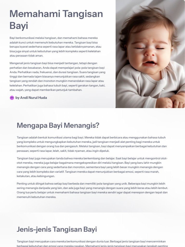 Memahami Tangisan Bayi | PDF