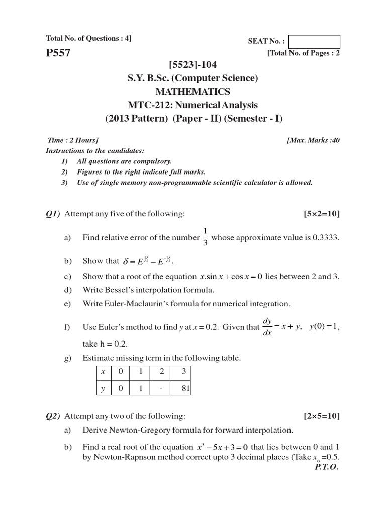 Maths Paper | PDF | Applied Mathematics | Mathematics Of Computing Maths Paper | PDF | Applied Mathematics | Mathematics Of Computing