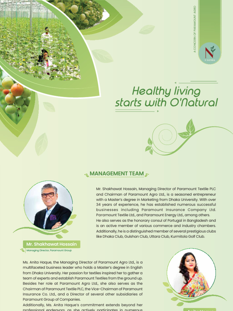 O'Natural Brochure | PDF | Agriculture | Venture Capital